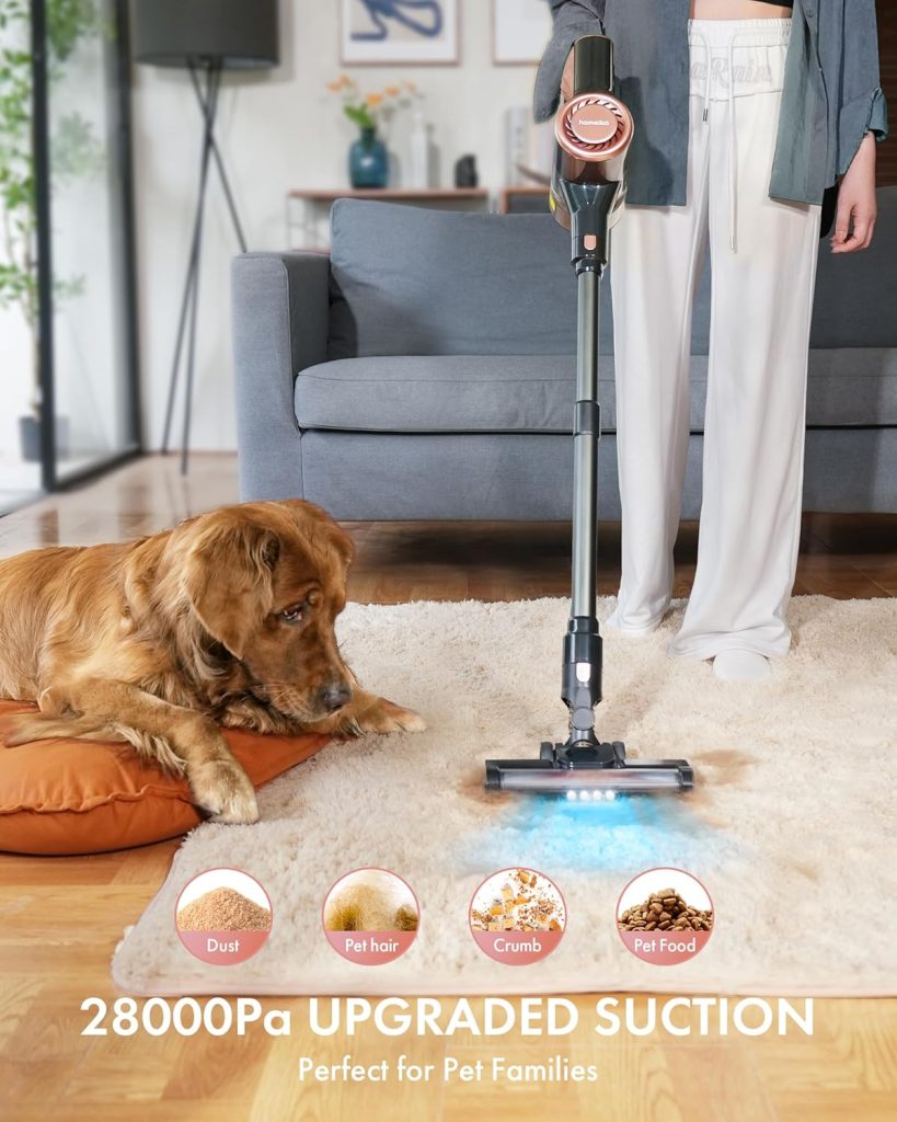 Homeika Cordless Vacuum Cleaner for Pet Hair with Detachable Battery ...